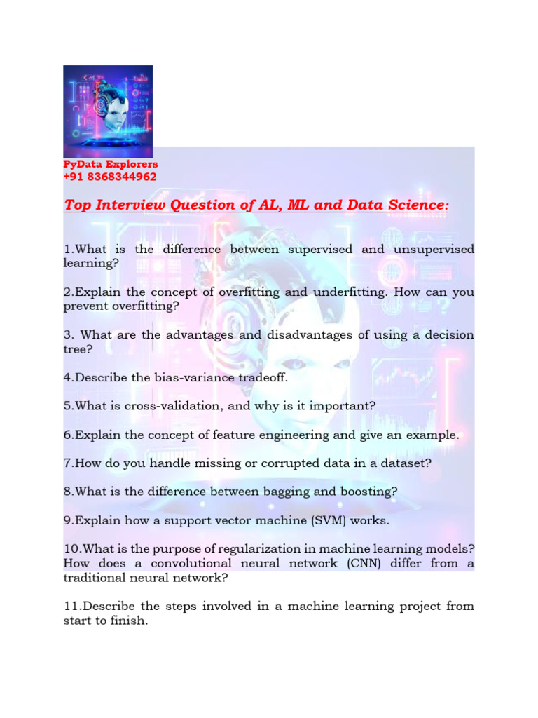 Top 20 (AI ,ML Interview Question) | PDF