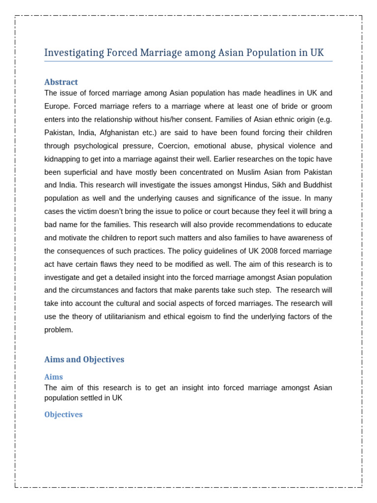 A Case Study of Forced Marriages in UK | PDF | Marriage | Consent