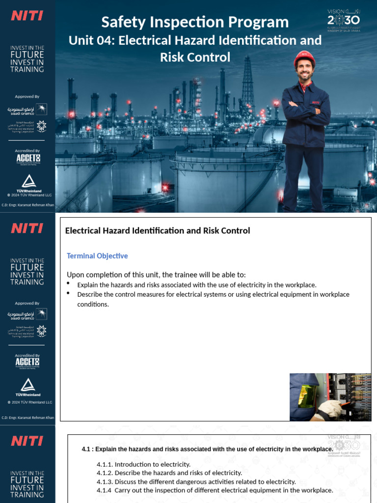 Unit 04-Electrical Hazard Identification and Risk Control-NITI-TUV-VerA - KRK-02-10-2024 | PDF ...