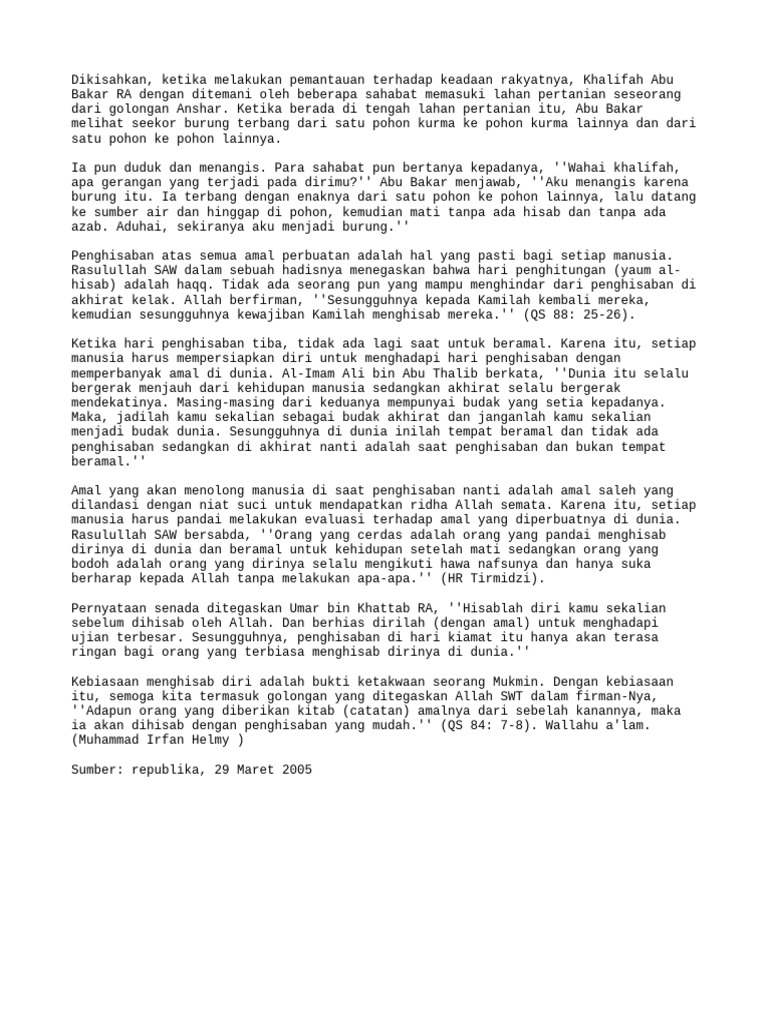 Hisab Diri | PDF | Agama & Spiritualitas