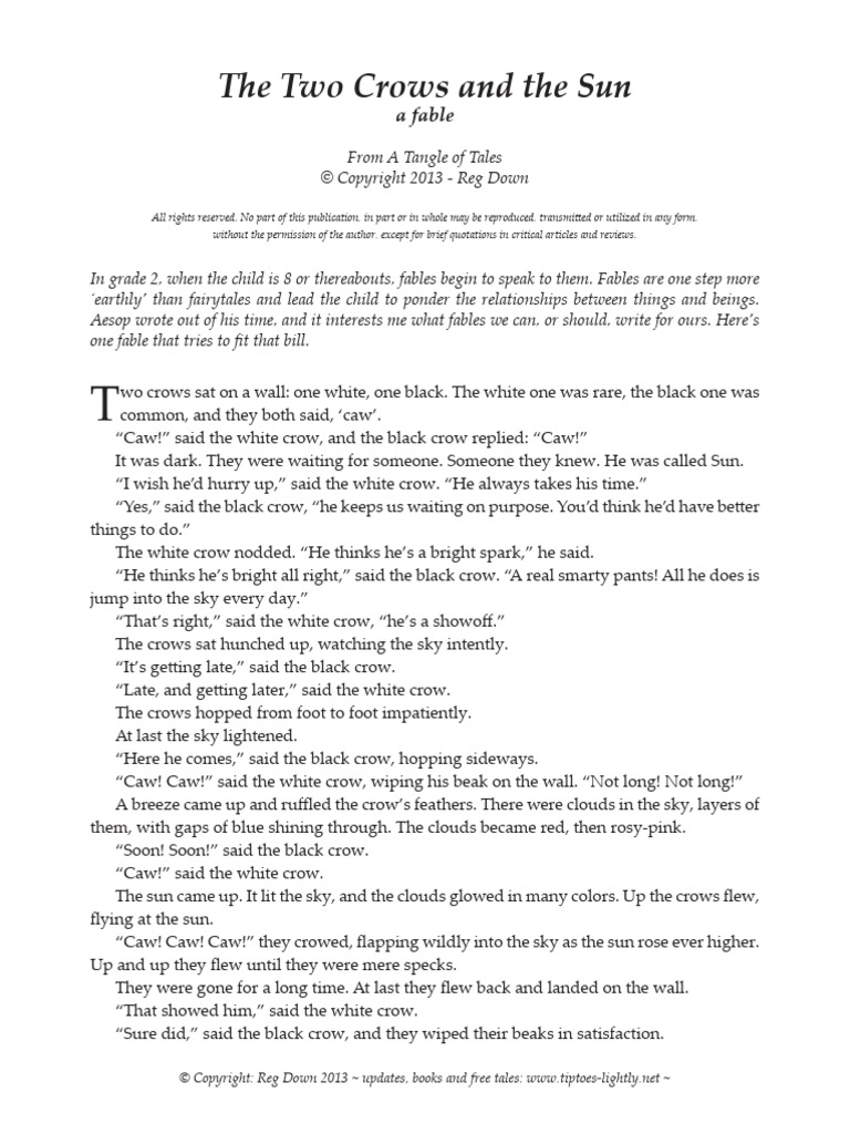 The Two Crows and the Sun | PDF | Traditional Stories