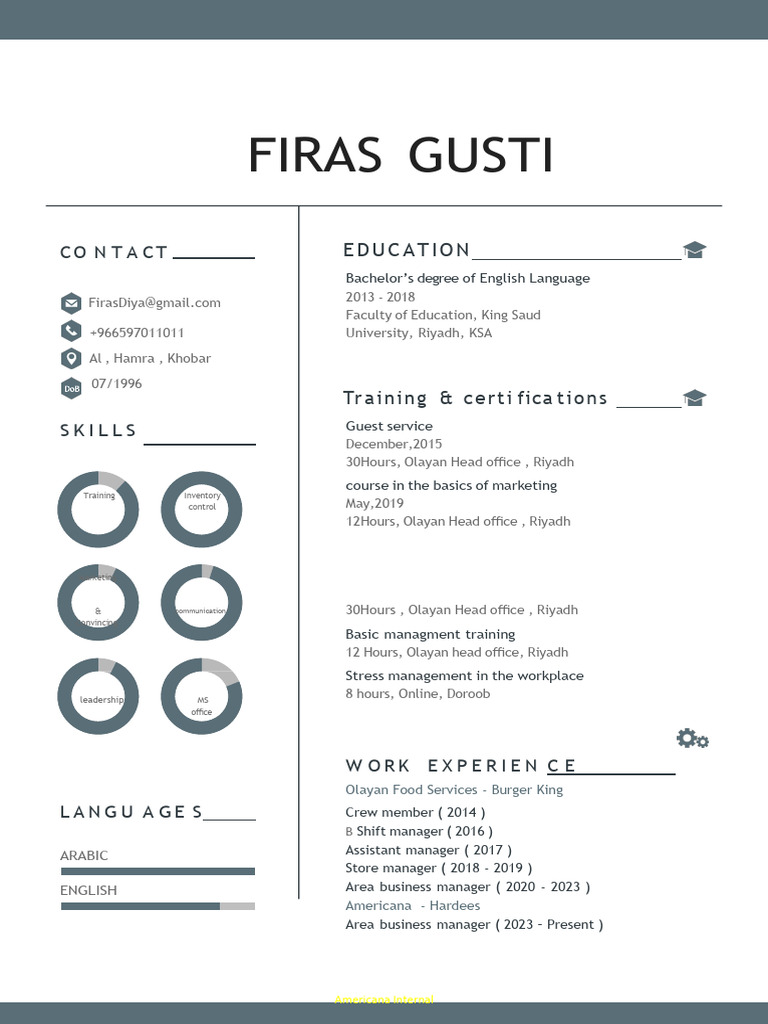 Updated Firas CV | PDF | Business