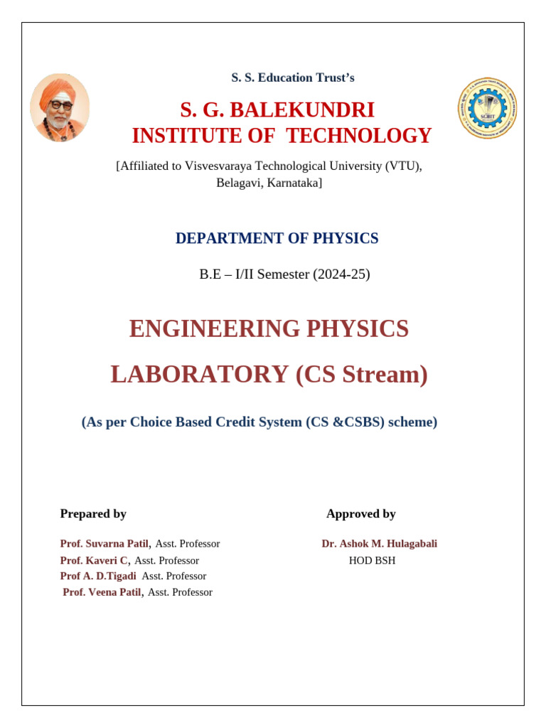 Physics manual 2024-25 | PDF | Electrical Resistivity And Conductivity | Capacitor