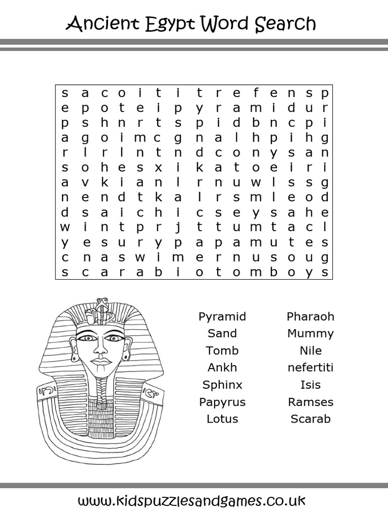 Ancient Egypt Word Search | PDF