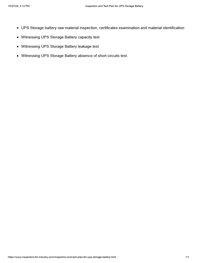 UPS Battery Inspection Guide | PDF | Technology & Engineering