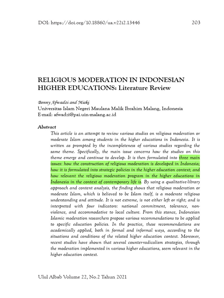 2. Religious Moderation | PDF | Salafi Movement | Hadith