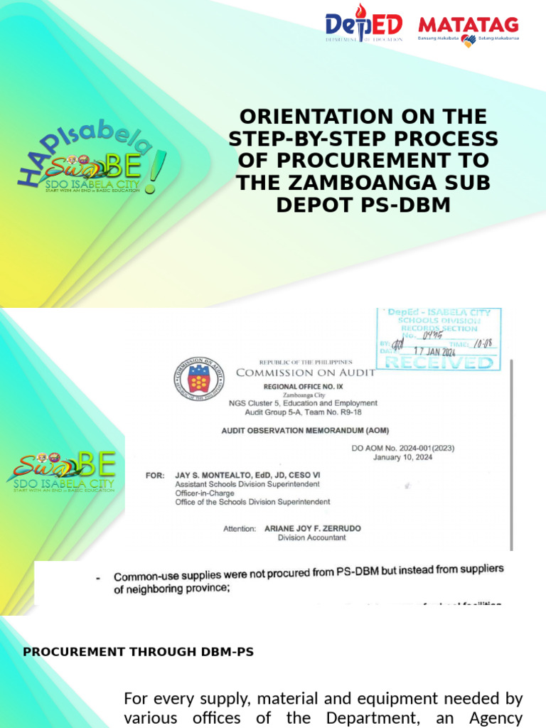Procurement Process On Ps DBM Zamboanga City | PDF | Procurement | Business
