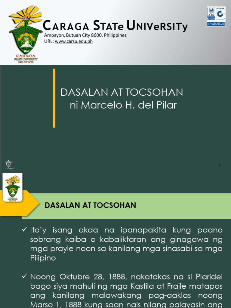 Dasalan at Tocsohan Ni Marcelo H. Del Pilar | PDF