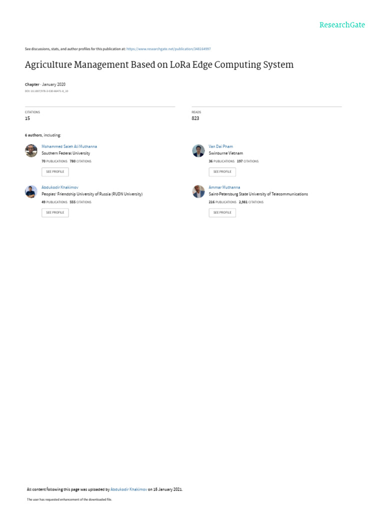 Agriculture Management Based On LoRa Edge Computing System 2 | PDF | Internet Of Things ...