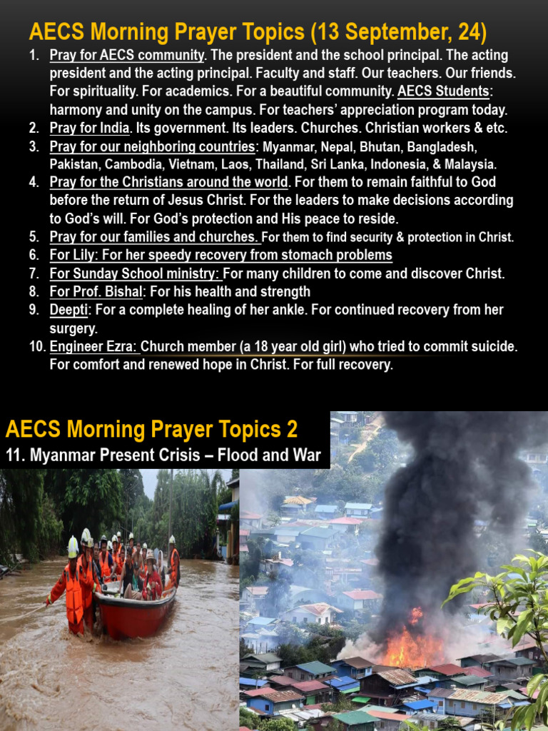 24 AECS PRAYER POINTS 13 Sep | PDF | Prayer | Jesus