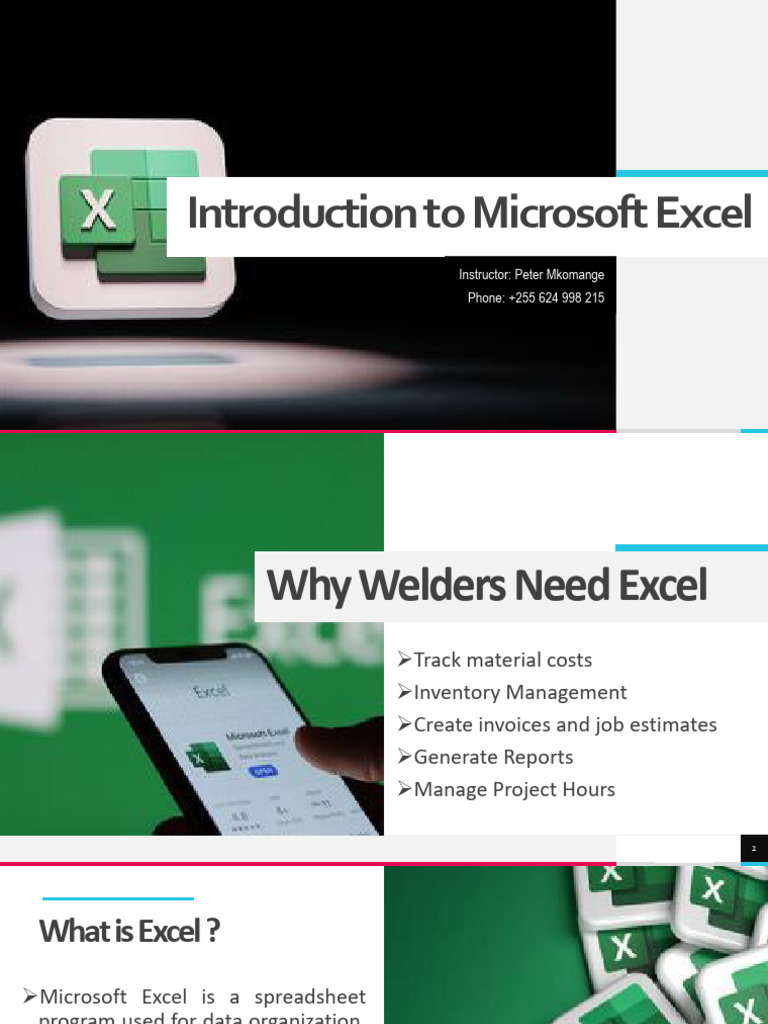 Introduction To Microsoft Excel | PDF | Microsoft Excel | Spreadsheet