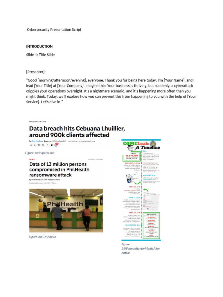 Cybersecurity Presentation Script | PDF | Computer Security | Security