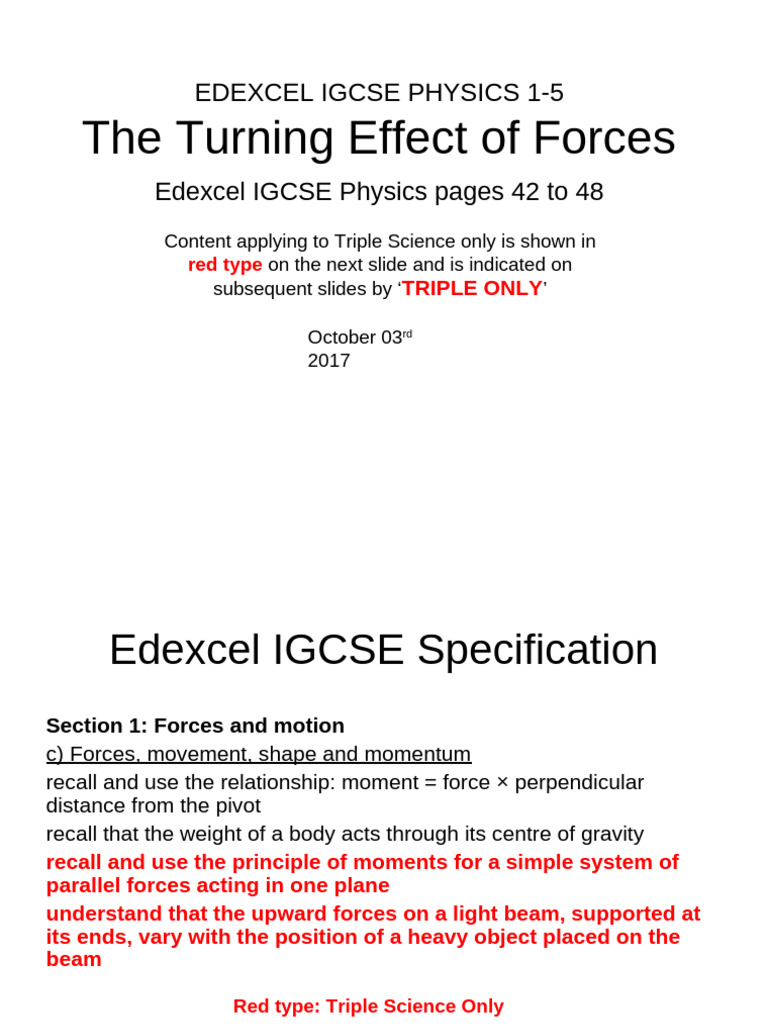 IGCSE-15-TheTurning Effect of Forces | PDF | Center Of Mass | Force