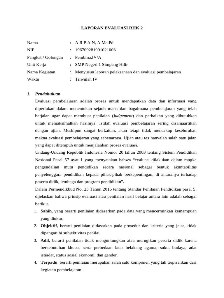 LAPORAN PROGRES KEGIATAN RHK 2 TW 4 | PDF