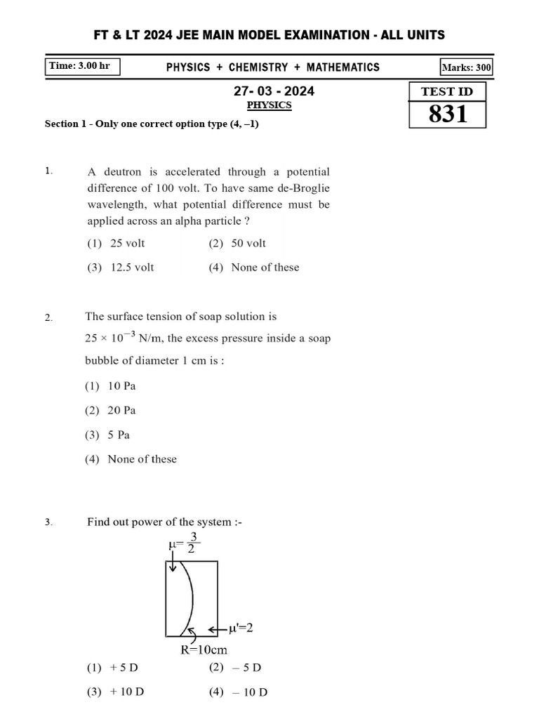 JEE MAIN (All Unit) 27-03-2024 (LT) | PDF | Recruitment | Educational ...