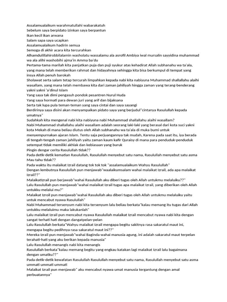 Teks Pidato Ocha | PDF | Agama & Spiritualitas