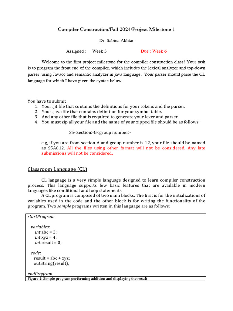 Project Milestone 1 CC Bahria University | PDF | Parsing | Computing