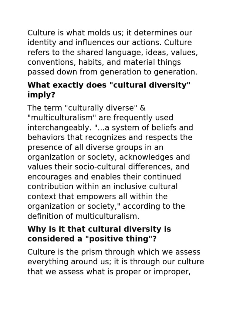 Cultural diversity | PDF
