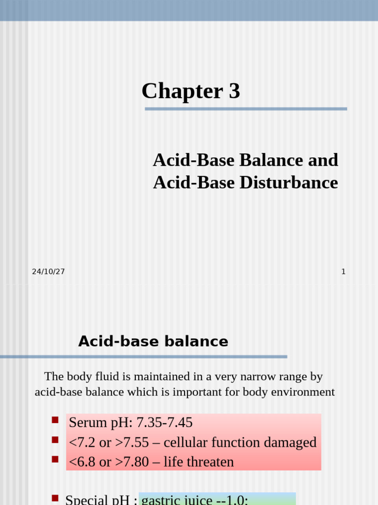3.chapter 3 Acid-Base Balance | PDF | Physiology