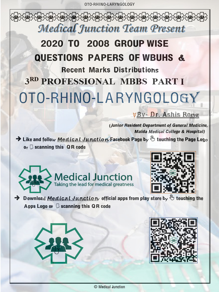 ENT 2020 2008 Regular Question Papers WBUHS © Medical Junction | PDF ...