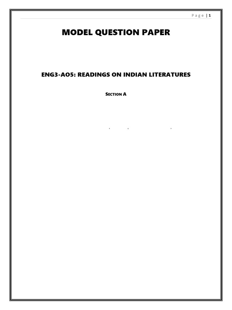 Indian Literature Exam Prep | PDF | Foreign Language Studies