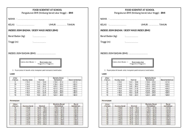 Borang Bmi Details | PDF