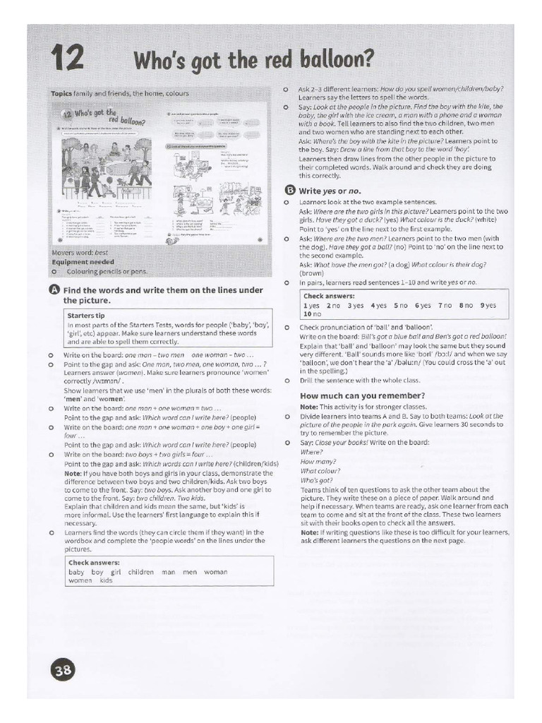 U12 Pre A1 - TB | PDF