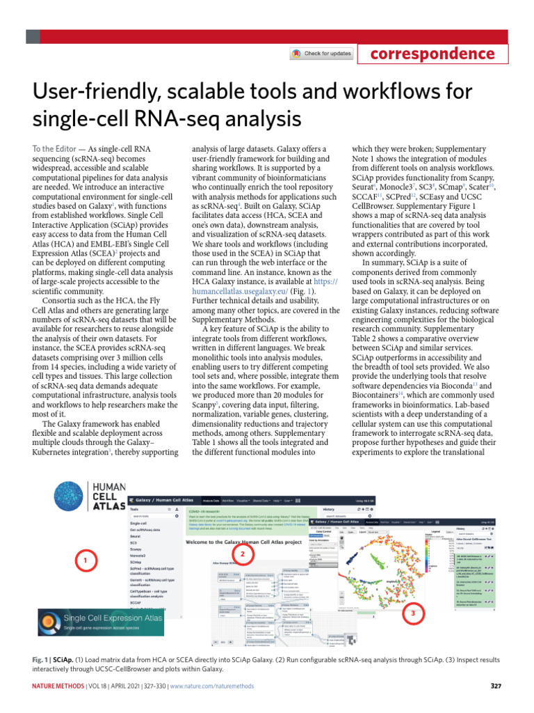 User-Friendly, Scalable Tools and Workflows For Single-Cell RNA-seq Analysis | PDF | Computing ...