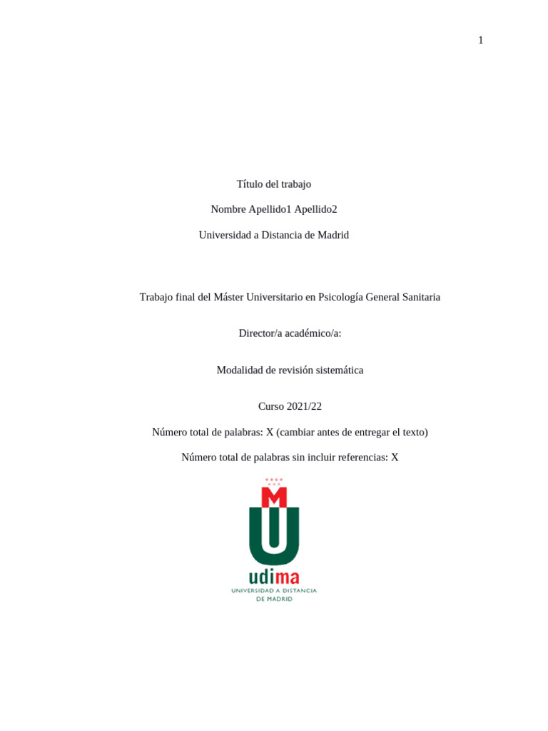 MODELO de TFM - Revisión - 21 - 22 | PDF | Sumario abstracto) | Puntuación