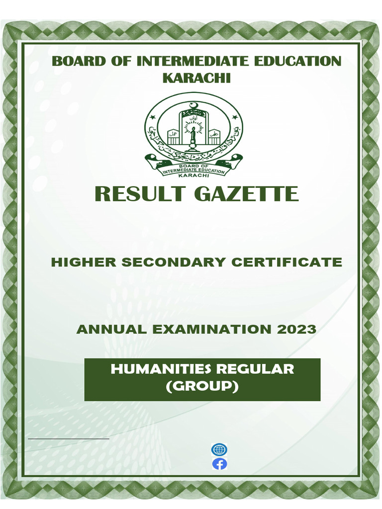 Result Humanities Regular Hsc Part II Annual 2023 Complete | PDF