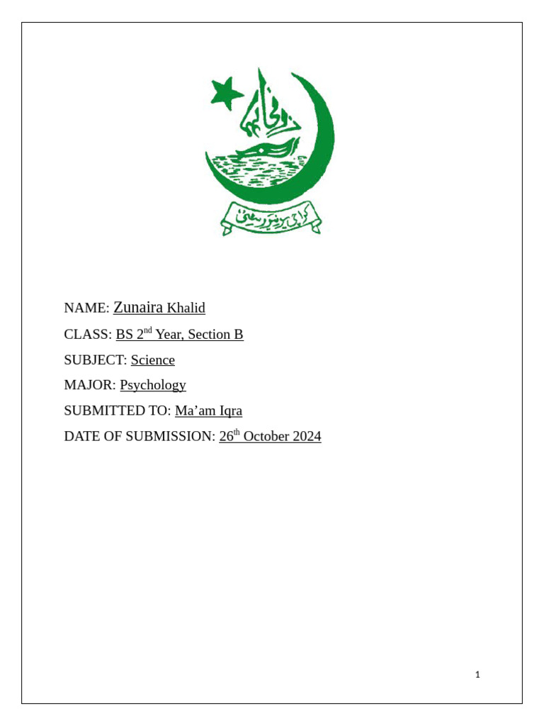 Zunaira Khalid Psychology Major 2nd Year | PDF | Electric Vehicle | Electric Car