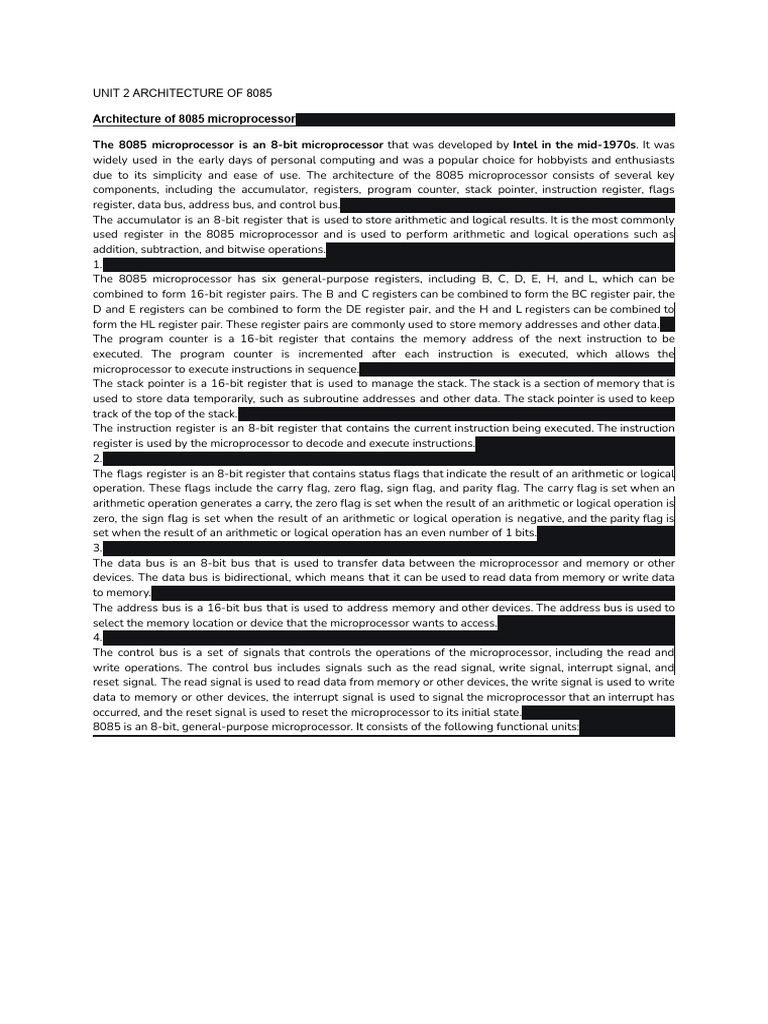 Unit 2 Microprocessor | PDF | Central Processing Unit | Integer (Computer Science)