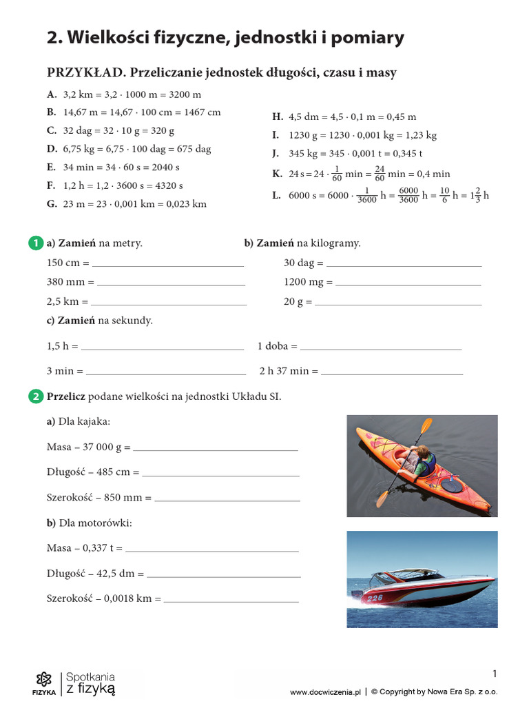 Fizyka Jednostki Przeliczanie | PDF