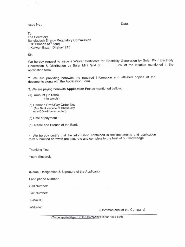 Solar Power or LWC Application Form | PDF | Solar Power | Photovoltaic ...