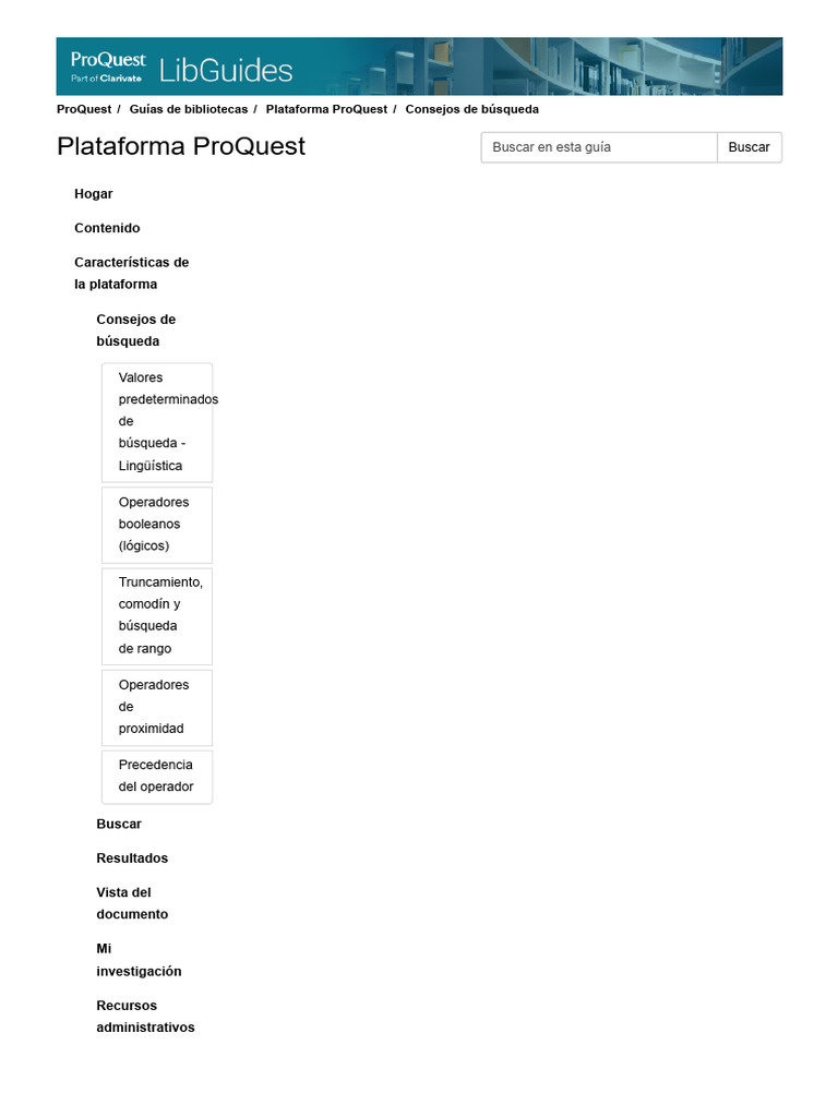 Consejos de Búsqueda - Plataforma ProQuest - LibGuides en ProQuest ...