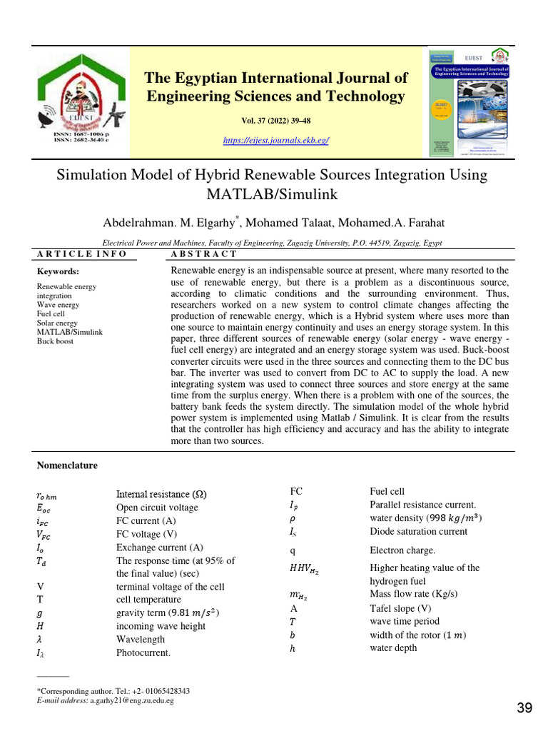 Hybrid Renewable Energy Integration Model | PDF | Power Inverter ...