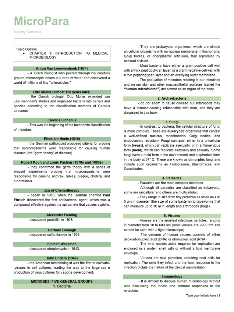 MicroPara Chap 1 4 Real | PDF | Microorganism | Bacteria