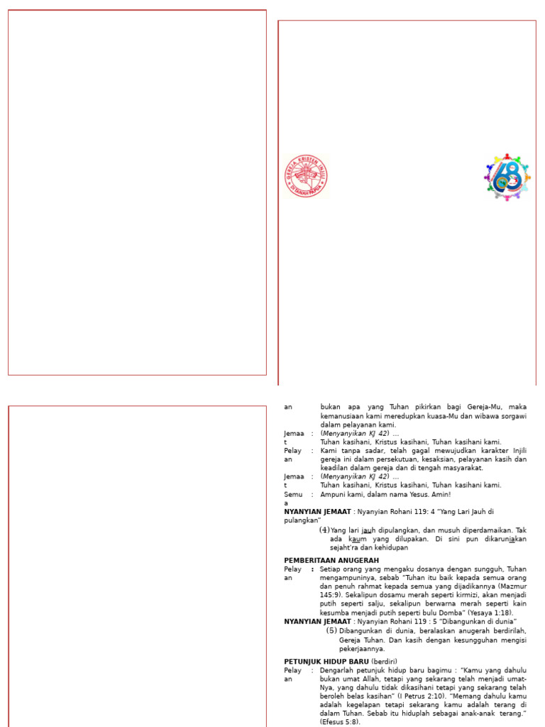Tata Ibadah Syukur Hut Gki 2024 Landscap | PDF