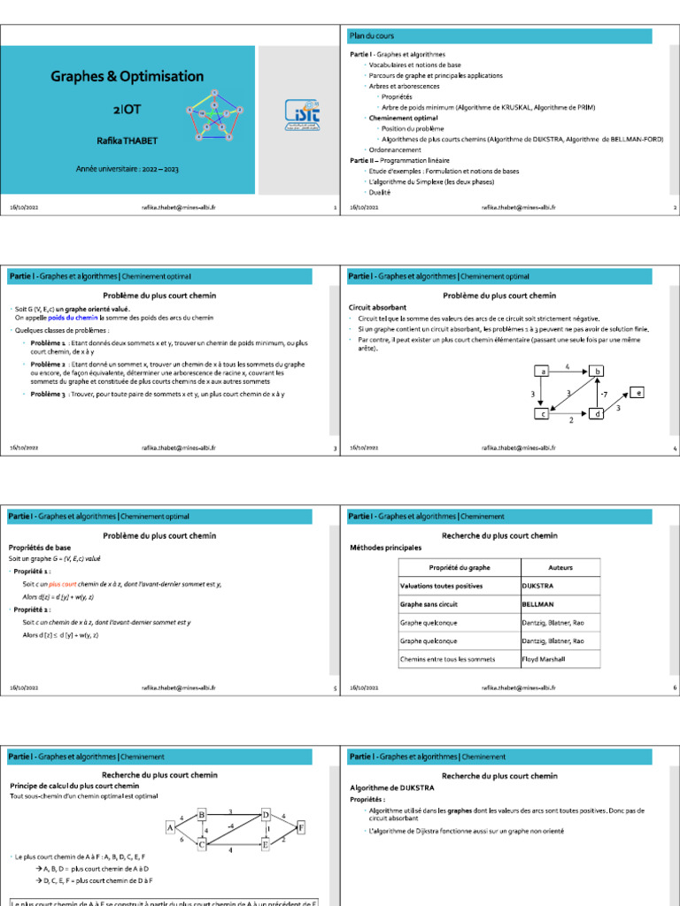 RT Chapitre4 Graphes&Optimisation | PDF