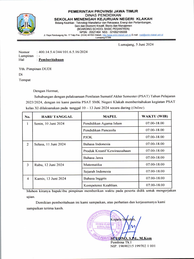 Pemberitahuan Dudi | PDF