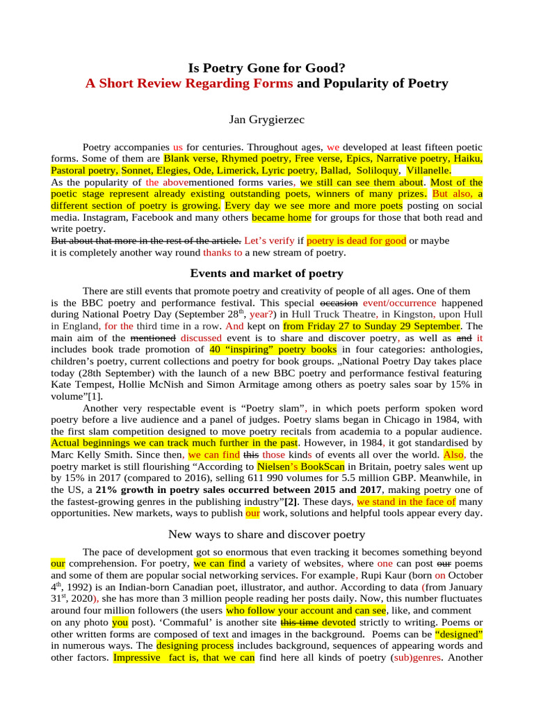 Poetry Jan G | PDF | Poetry | Genres Of Poetry