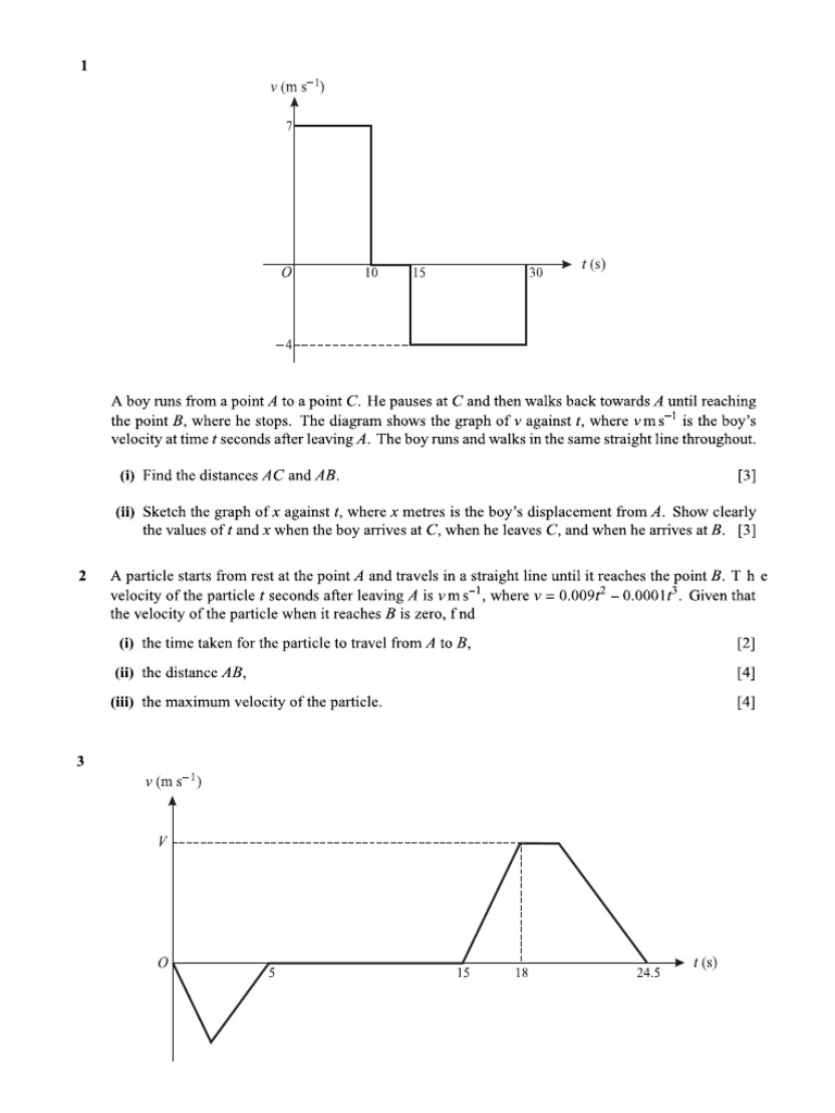 Kinematics Worksheet | PDF
