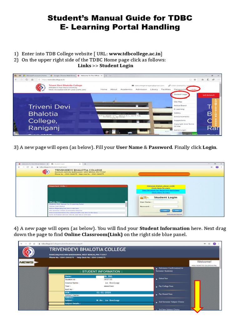 TDBC E-Learning Portal Guide | PDF