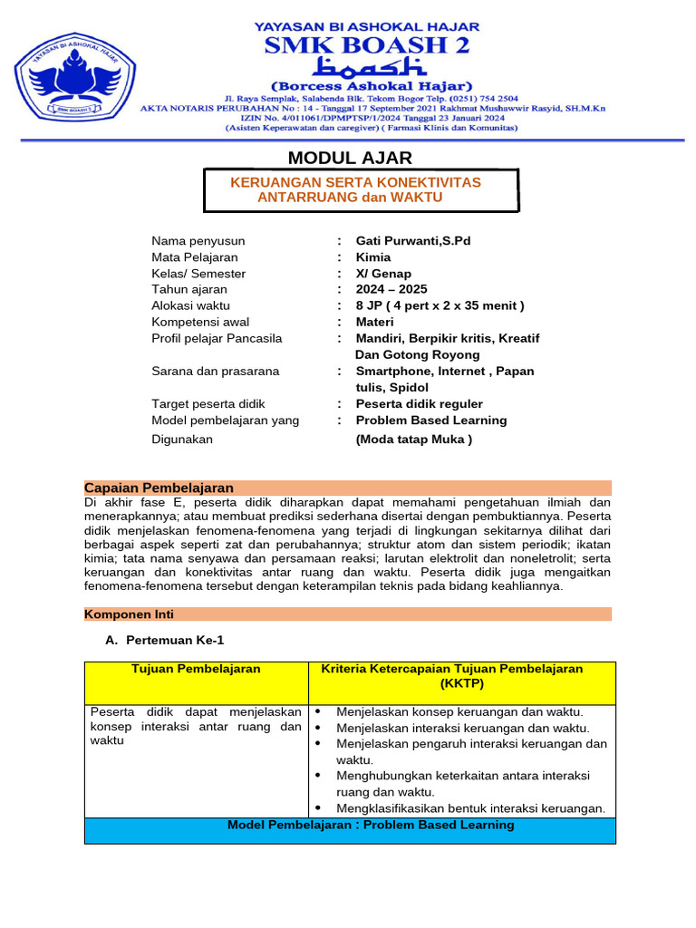 MODUL Ajar Keruangan - Baru | PDF | Karier & Perkembangan