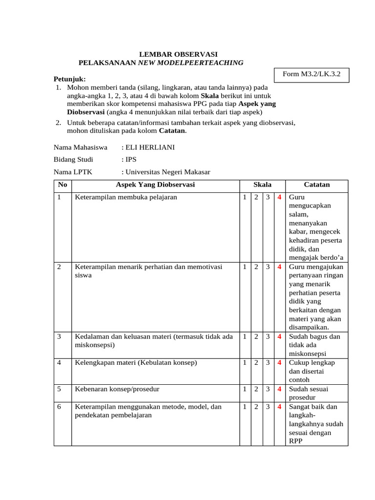 Observasi Model Peer Teaching IPS | PDF
