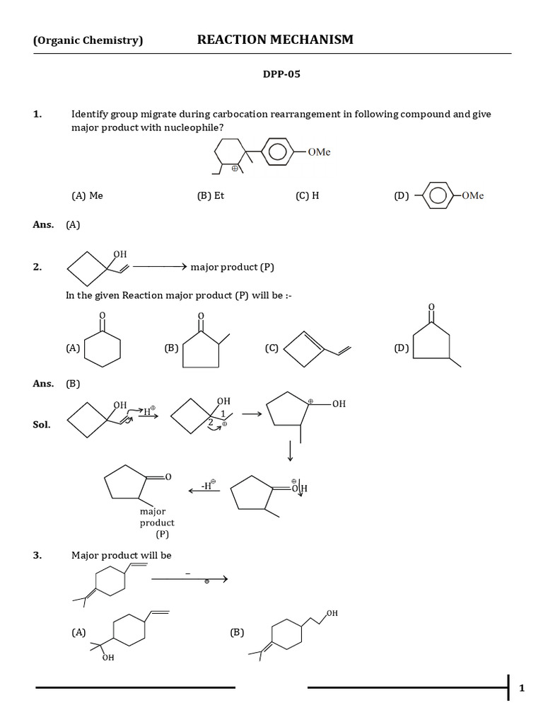 DPP - 05 (Video Solution) Carbon Free Radical NJ - 247 (1) - Unlocked | PDF | Chemical Reactions ...