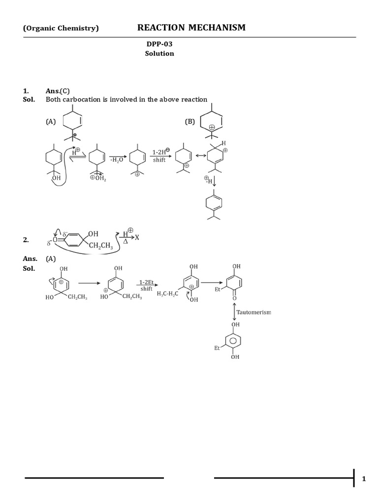 DPP - 03 (Video Solution) Reaction Mechanism NJ - 247 - Unlocked-1 | PDF