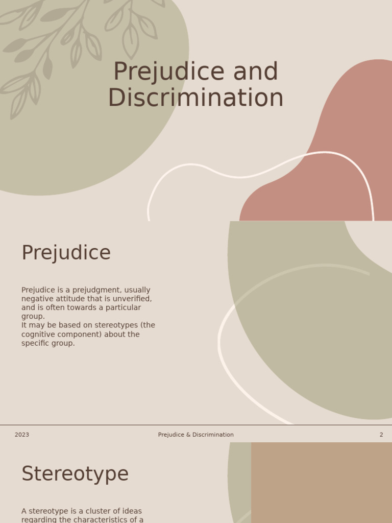 Prejudice and Discrimination | PDF | Prejudices | Stereotypes