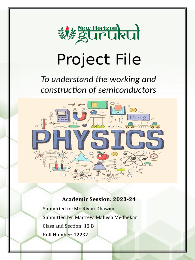 Physics Investigatory Project | PDF | Transistor | Doping (Semiconductor)