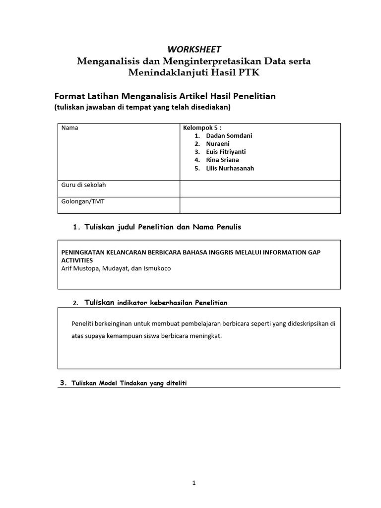 Menganalisis Dan Menginterpretasikan Data Serta Menindaklanjuti Hasil PTK | PDF | Kesehatan Holistik
